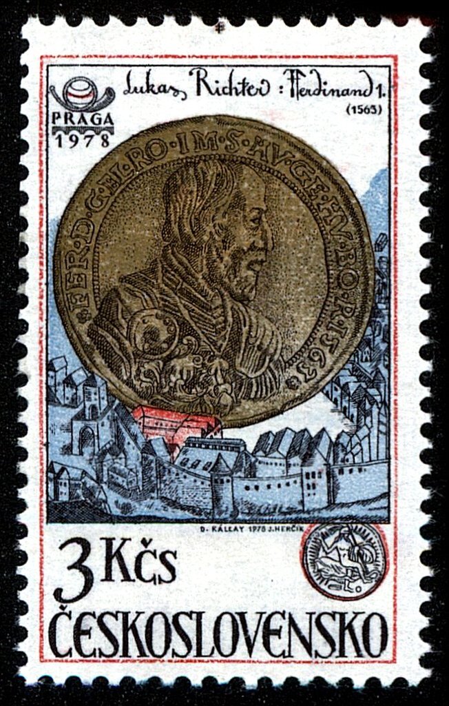 (1978-010) Марка Чехословакия "Медаль Фердинанда I" Всемирная выставка почтовых марок Прага-78 II