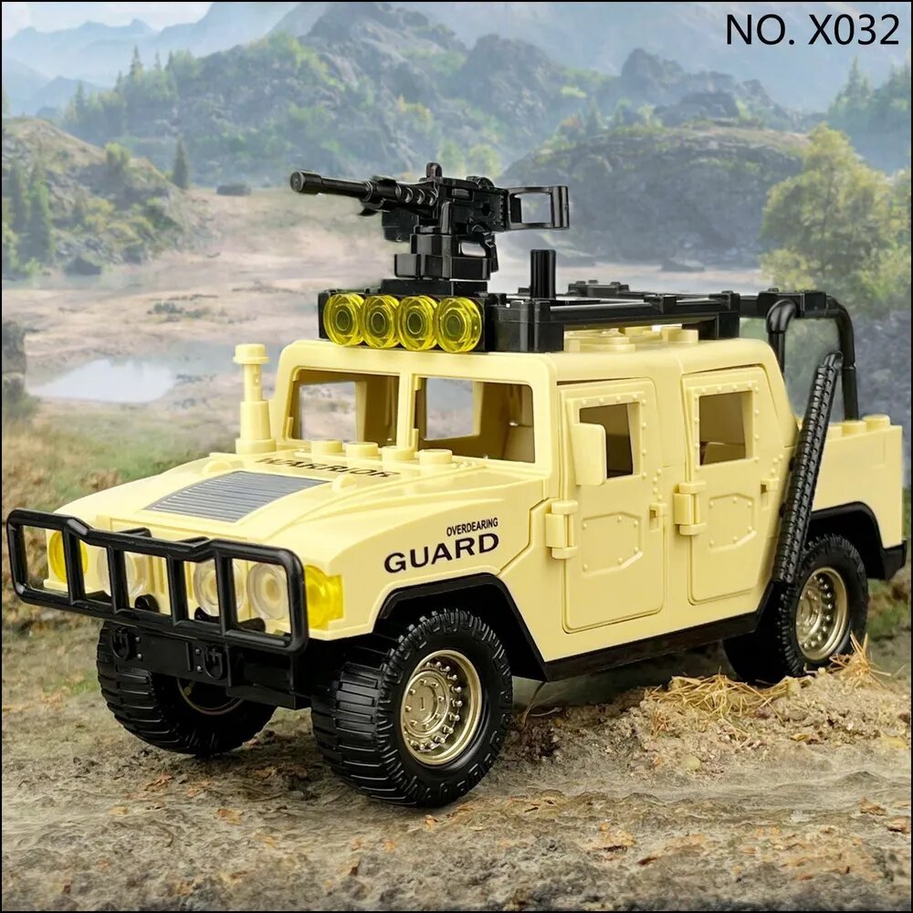 Конструктор Полицейский джип Хаммер SWAT Hummer, 63 детали, песочный цвет, совместим с конструкторами — фото 1