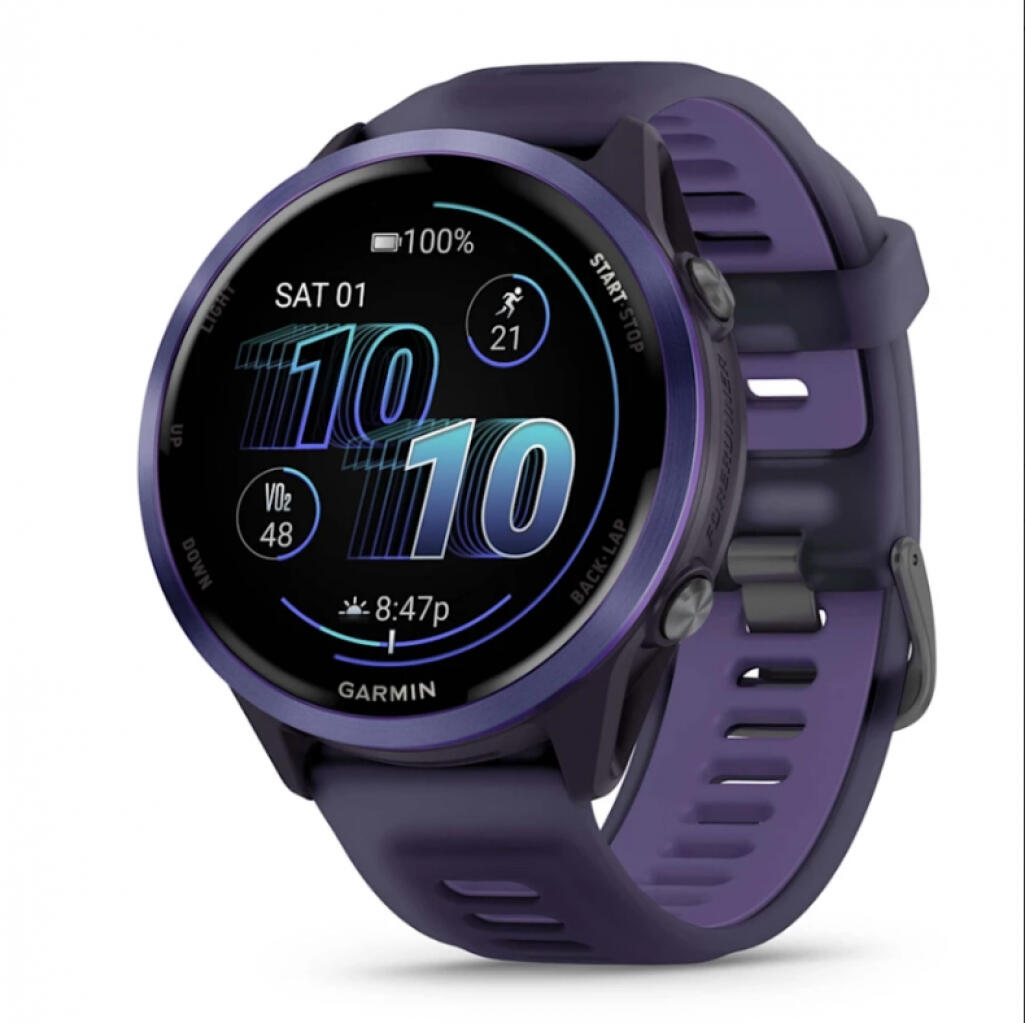 Умные часы Garmin Forerunner 570, 47mm, Indigo Aluminum with Translucent Imperial Purple/Indigo Band (010-02971-02)
