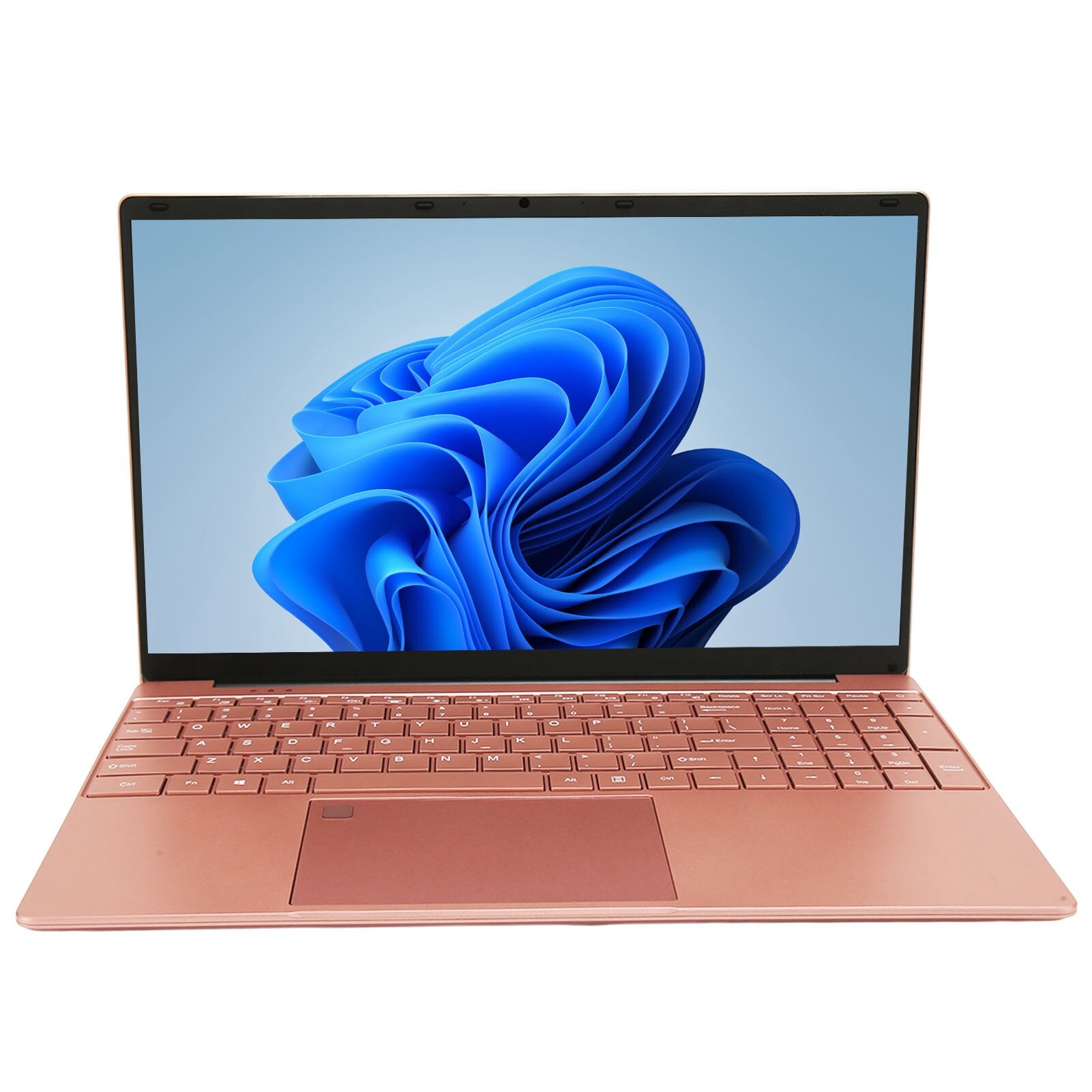 15.6 дюймовый ноутбук с IPS экраном 1920x1080, 16 ГБ ОЗУ, Intel Celeron N5095, розового цвета, для Windows 11