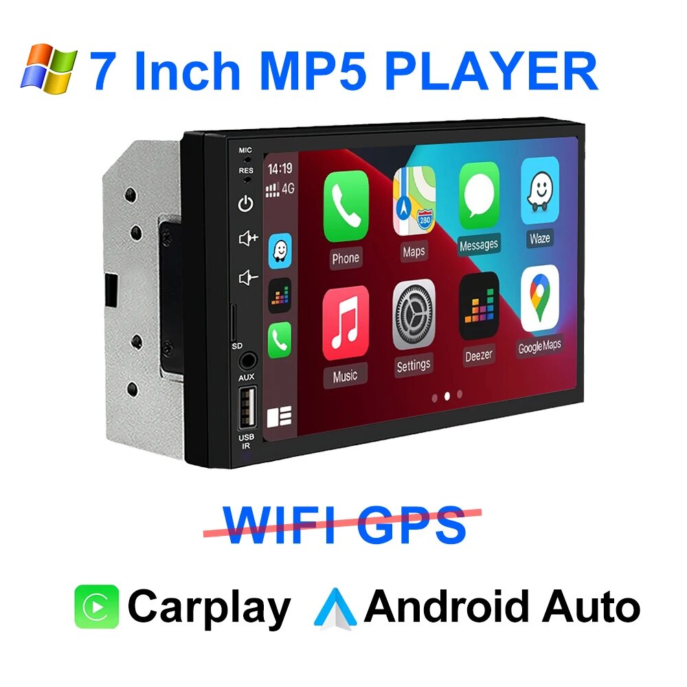 7" MP5 Player Carplay для авто с GPS и WiFi