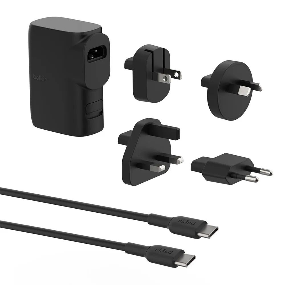 Зарядное устройство 2 в 1 Belkin BoostCharge: сетевая зарядка и внешний аккумулятор 5000 мАч, с кабелем 1 м, чёрное (BPZ003bt1MBK-B6)