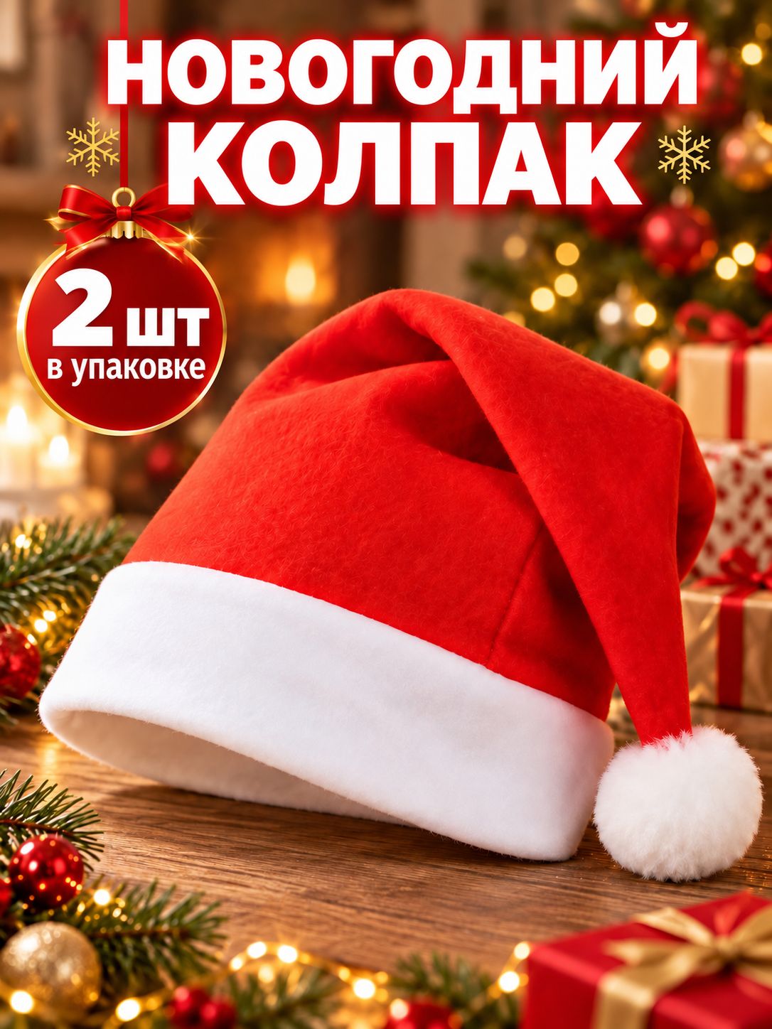 Новогодняя шапка Деда Мороза