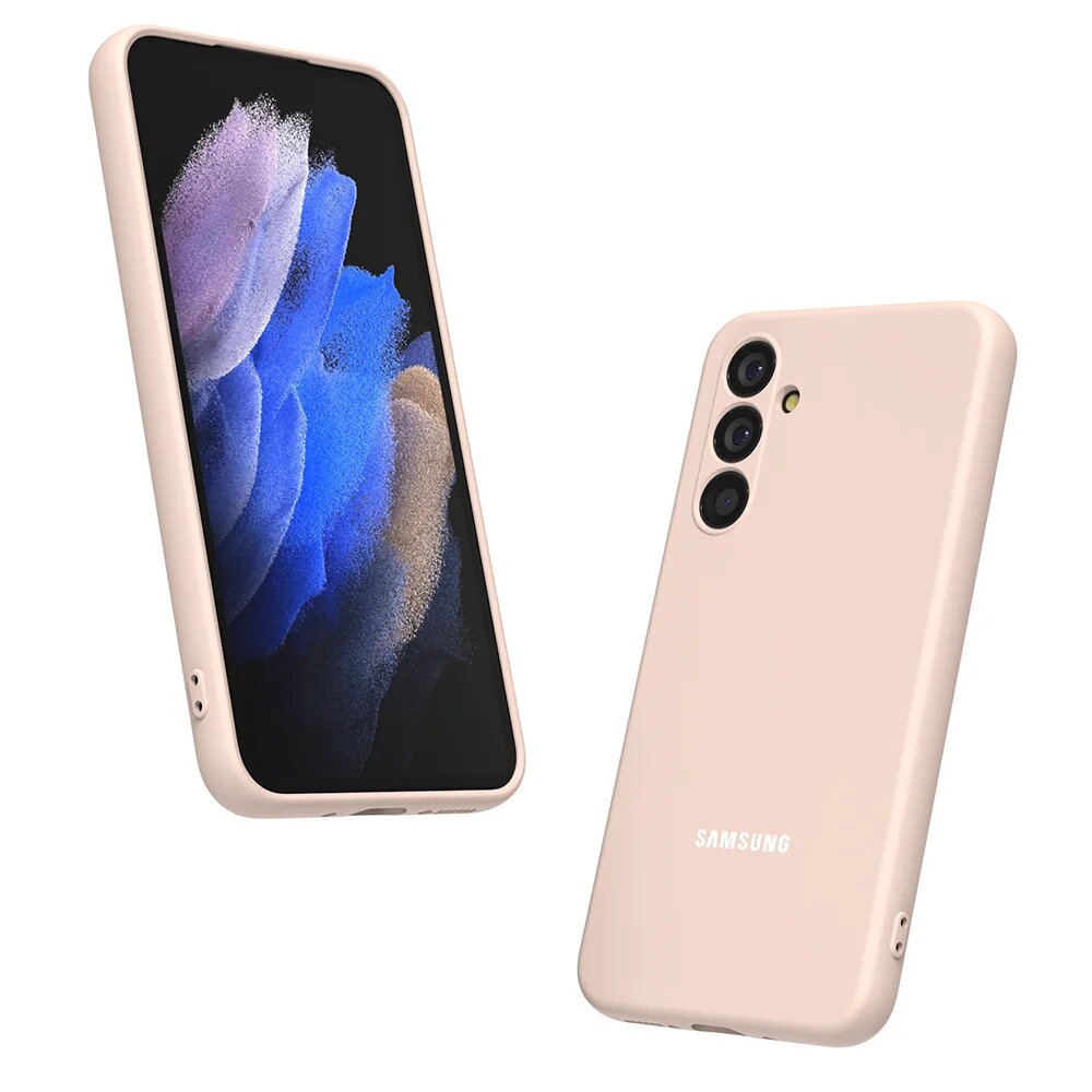 Чехол из жидкого силикона для Samsung Galaxy A57 A37 A27 A17 A55 A35 A25 Бежевый, Sand Pink, For A25