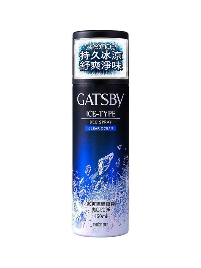 Gatsby Дезодорант-спрей Ice Type Clear Ocean, 150 мл, Mandon, морская свежесть