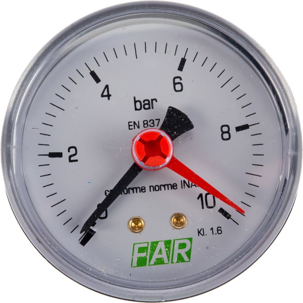 Манометр FAR 1/4", 0-10 бар, -20-80 C, O 63 мм FA 2500 10