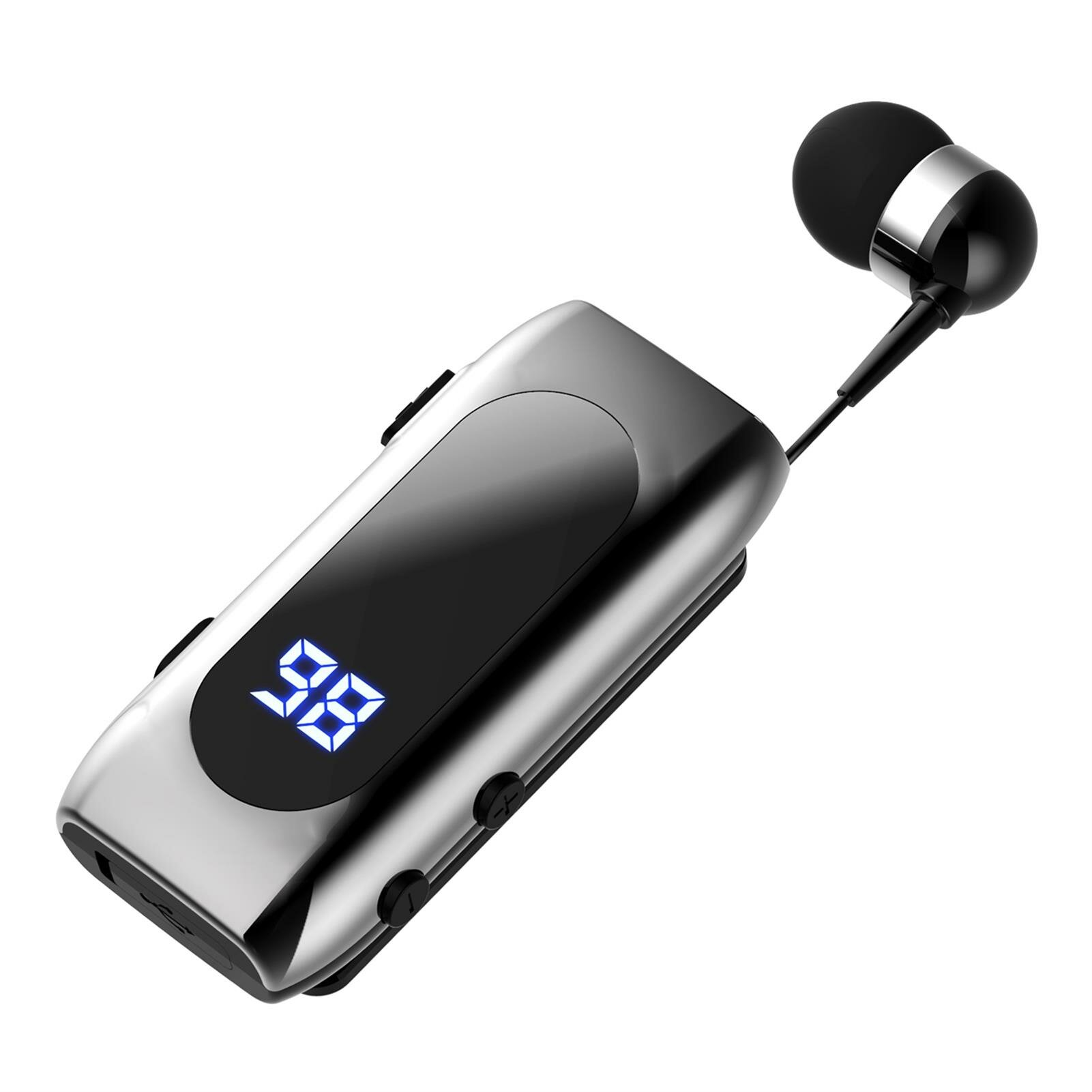 Внутриканальная гарнитура K55 с Bluetooth 5.2, клипсой, микрофоном и выдвижным кабелем с кнопочным втягиванием