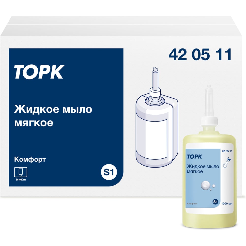 Жидкое мыло-крем TORK Advanced, 1 л, S1, для рук арт. 25526 420511