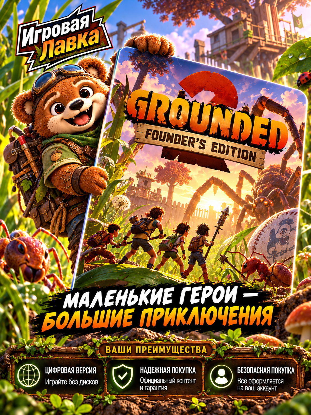 Grounded 2 Founder’s Edition для PlayStation | США | Цифровой код активации