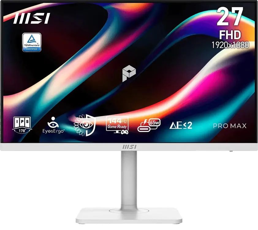 MSI 27" Монитор Монитор MSI 27" Pro MAX 271PHW E14 FHD IPS LED 144Hz 1ms белый 9S6-3PF54H-022 (9S6-3PF54H-022), IPS, 1920x1080 Full HD, 144 Гц, белый