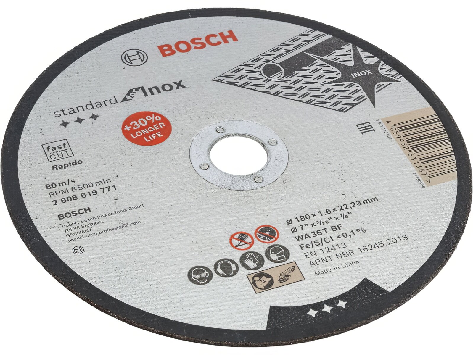 Отрезной круг Standard for Inox 180x1.6 мм Bosch 2608619771