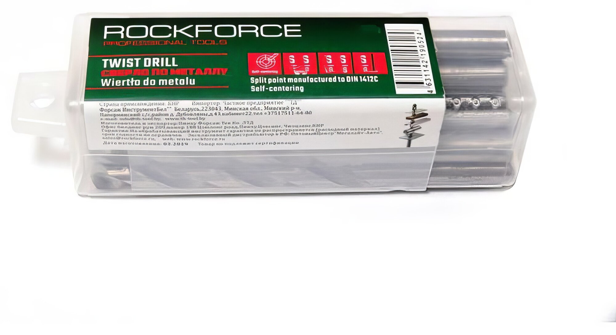 Сверло по металлу (10 шт; 6.0 мм; HSS; пластиковый футляр) ROCKFORCE RF-DSP60(29201)