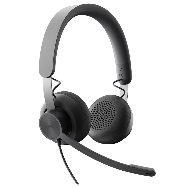 Гарнитура Logitech Zone Wired Teams, проводная, USB-C и USB-A, шумоподавление, графит 981-000870