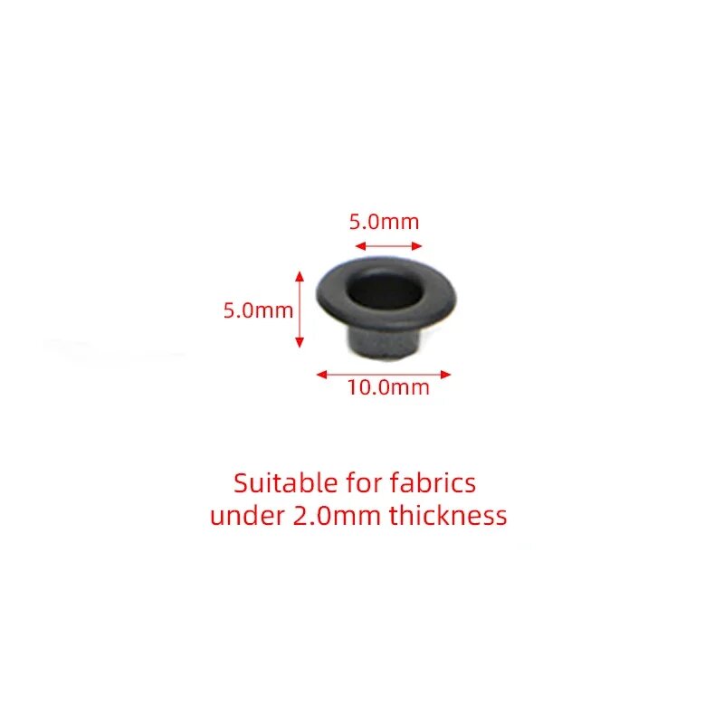 Матовые черные латунные люверсы 100 шт Inner Diameter 5.0mm