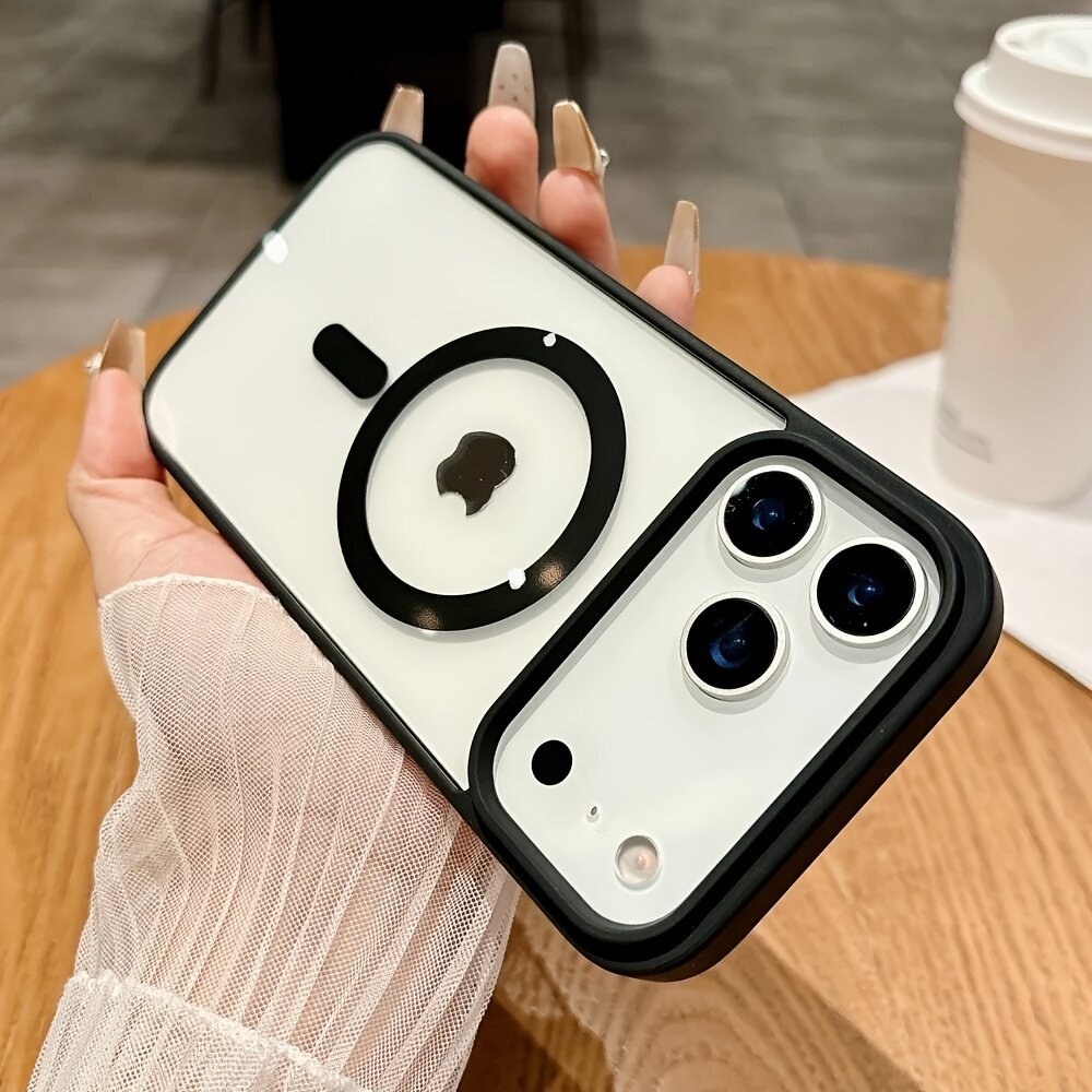 Чехол для смартфона 16 Plus, черный, магнитный с отделением для блеска для губ
