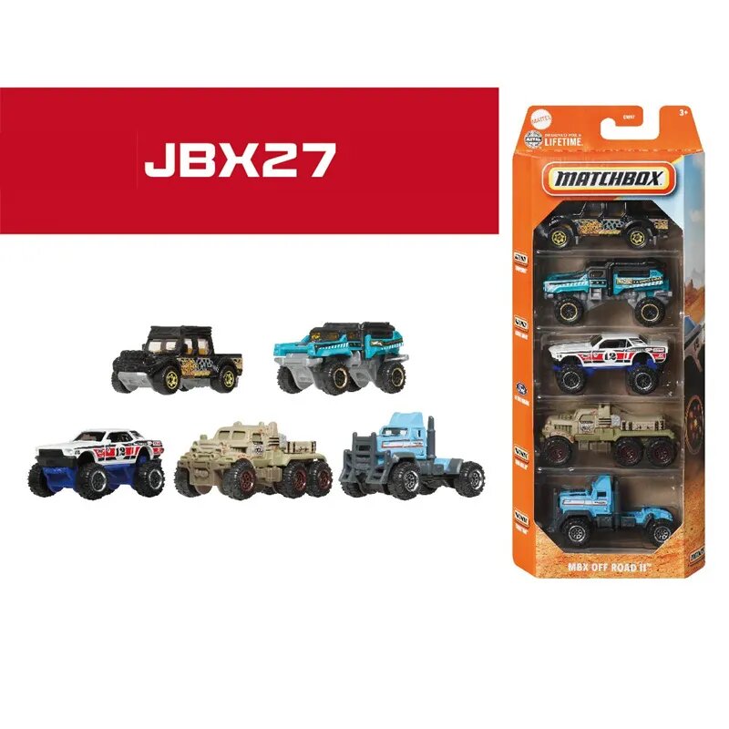 Машинка Matchbox MBX OFF ROAD II, набор 5 авто, масштаб 1/64