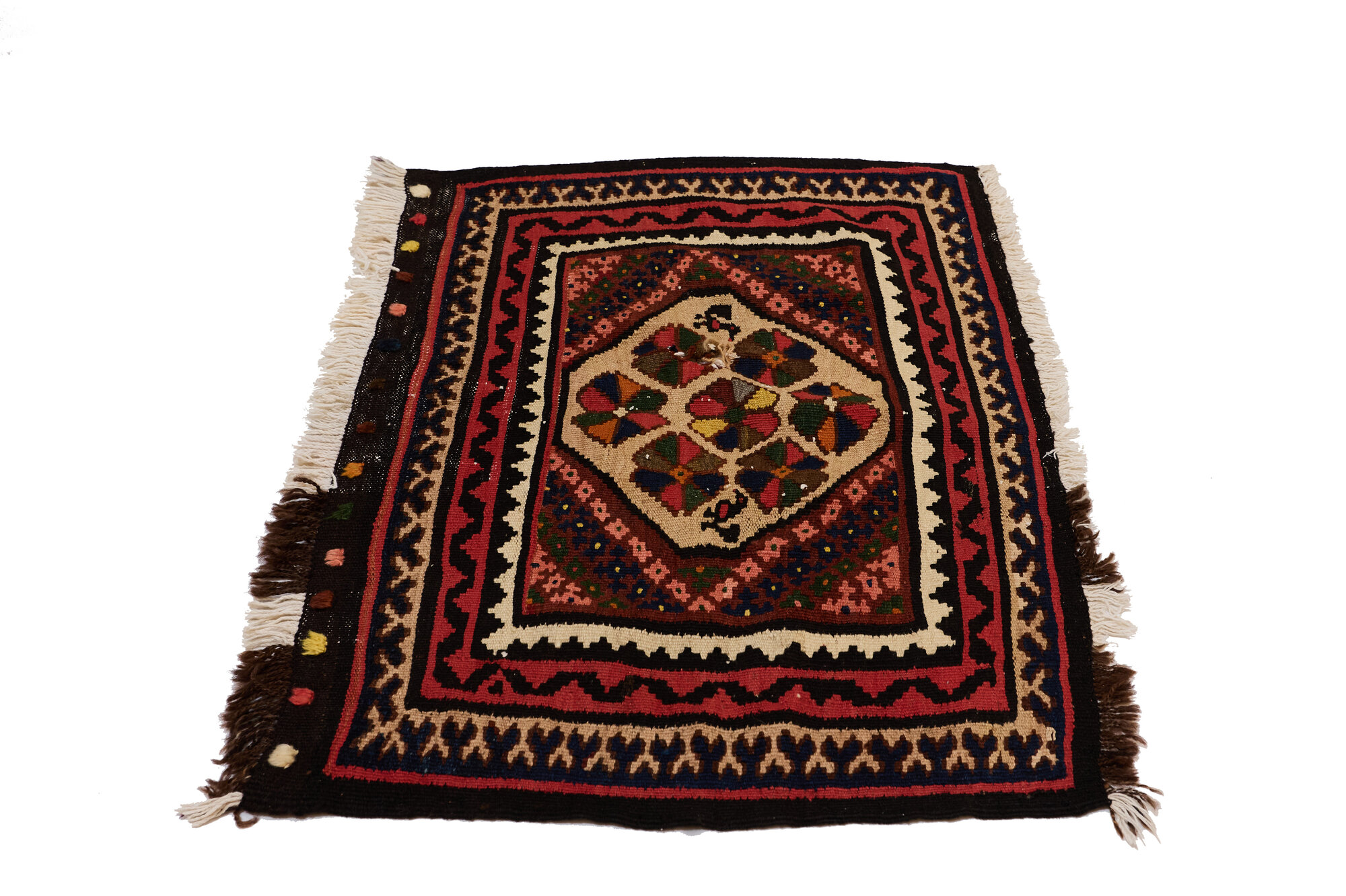 Винтажный белуджский килим ручной работы, Иран, 110×141 см