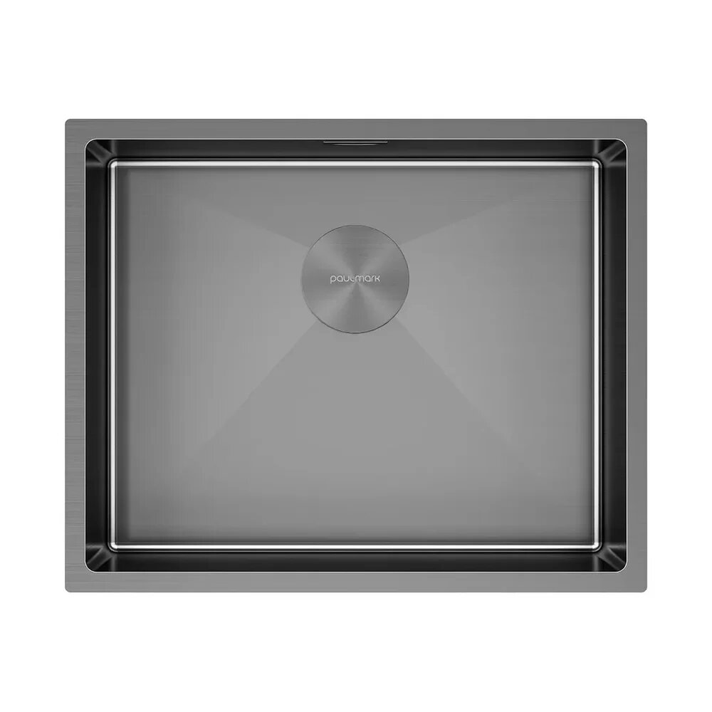 Мойка кухонная Paulmark Next PM215444-GM металлическая, 54x44, прямоугольная, мойка для кухни, под столешницу