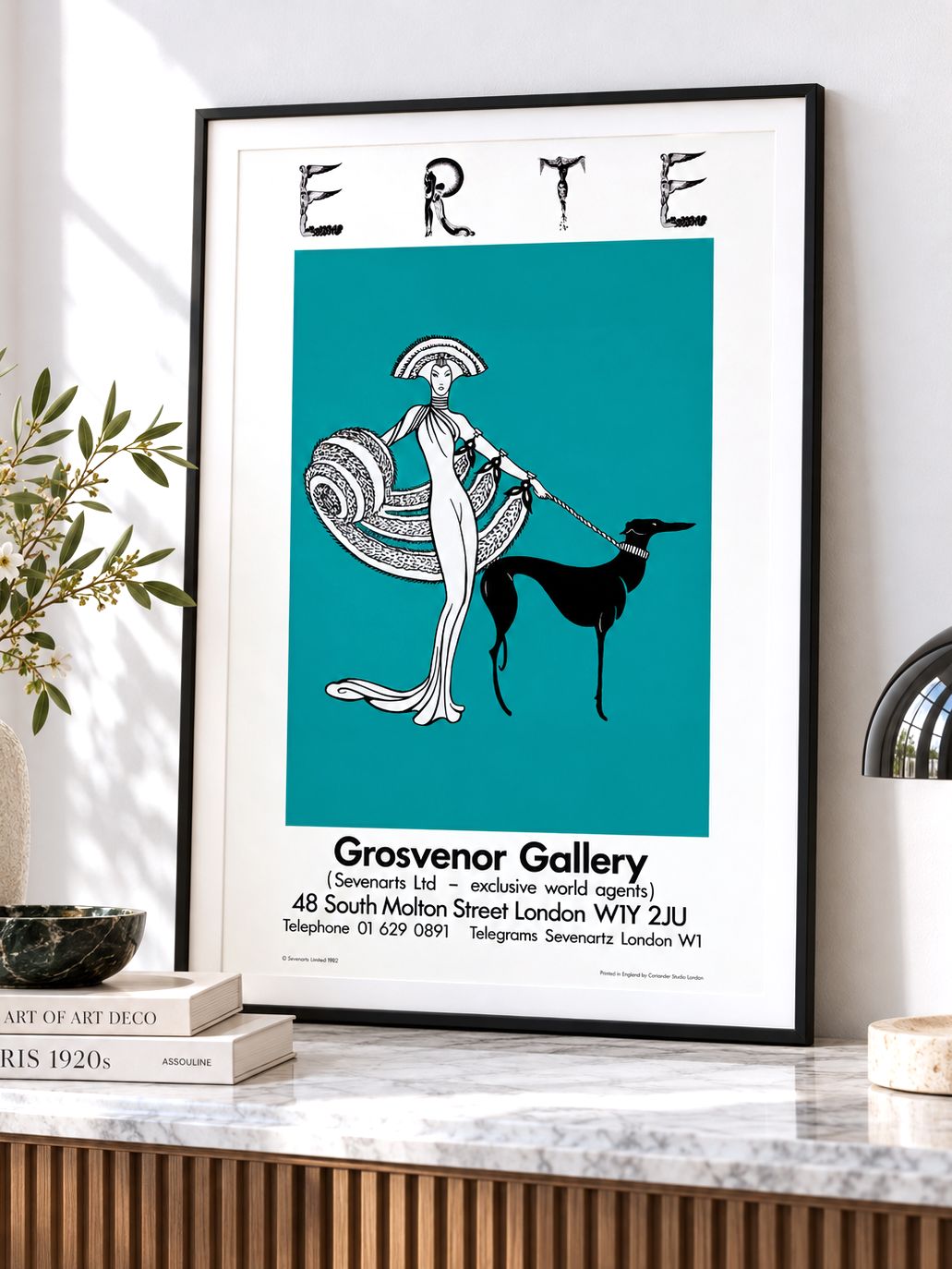 Постер Эрте Дама с борзой, афиша Grosvenor Gallery - без рамы, размер A2