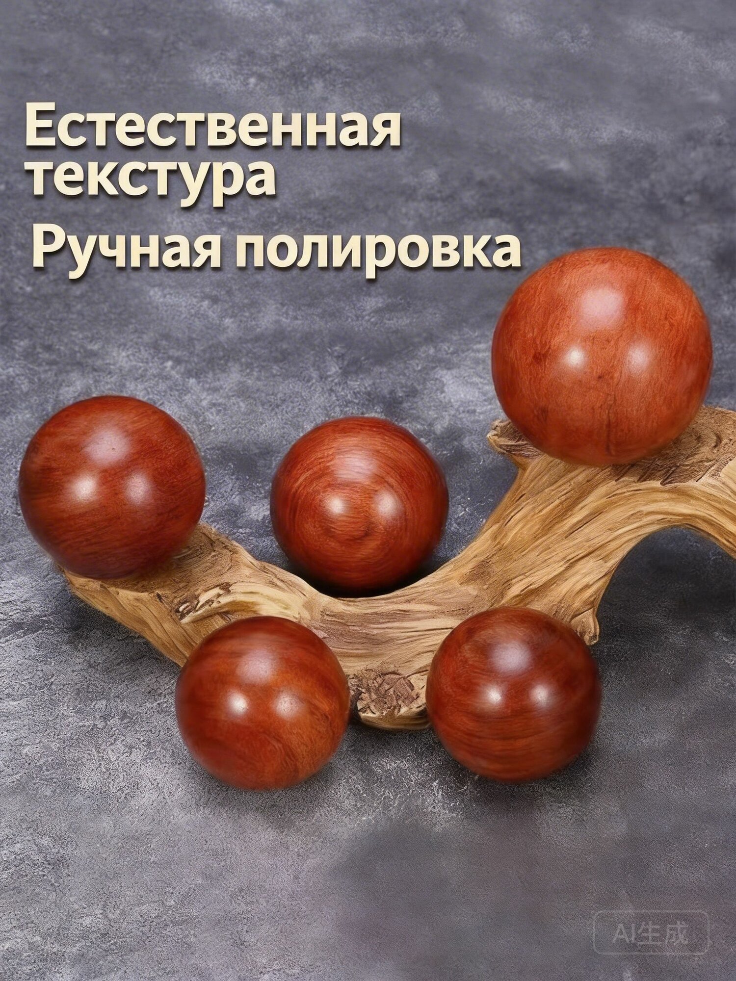 Спортивный массажный мяч，Деревянные шары для гимнастики рук, натуральная древесина, ручная полировка