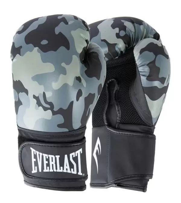 Перчатки тренировочные Everlast Spark 10oz серо-камуфляжные