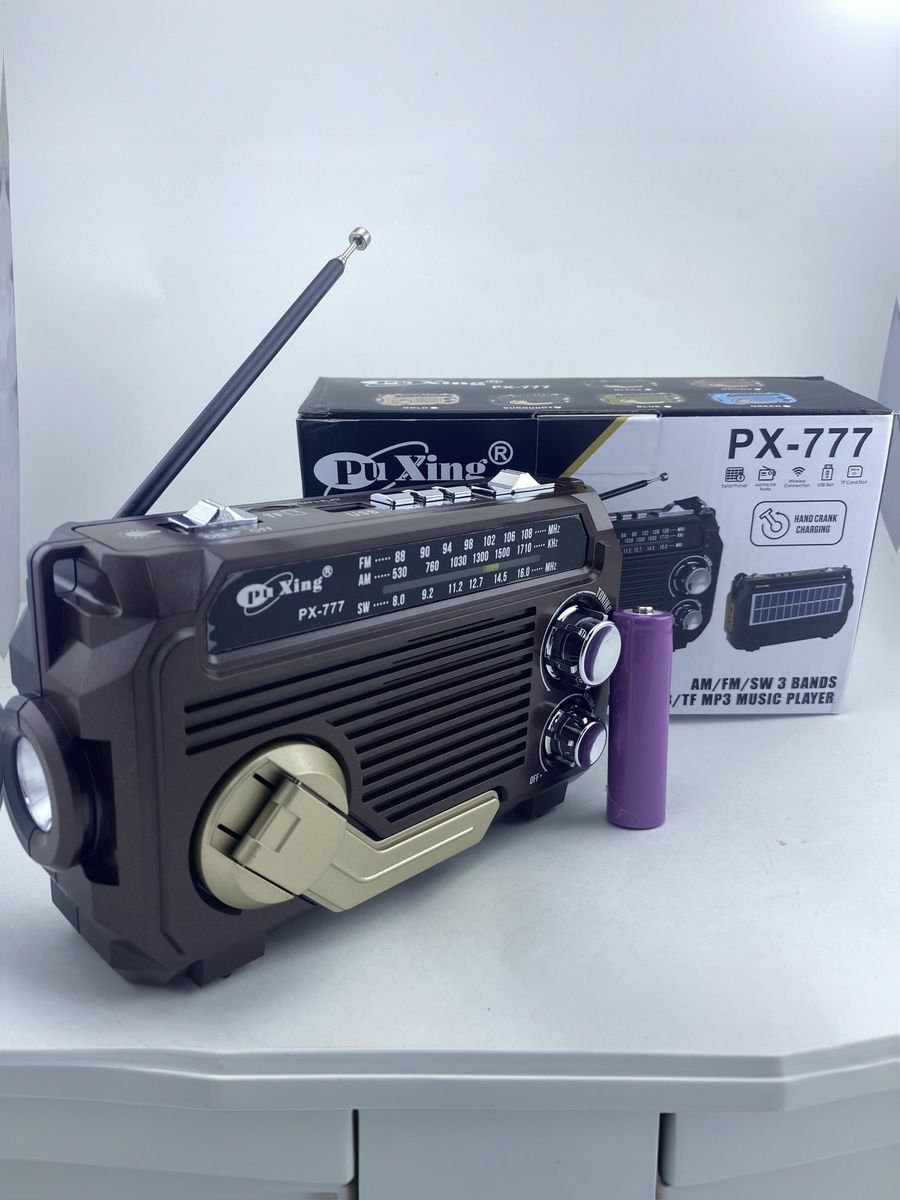 Радиоприемник аварийный JOC PX-777BT USB, microSD, Bluetooth, солнечная батарея, рукоятка механической зарядки