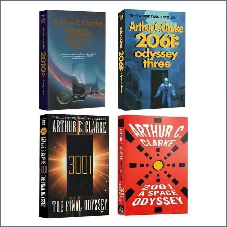 Космическая одиссея в четыре этапа: 2001, 2010, 2061, 3001, Артур Кларк, комплект из 4 книг, мягкая обложка, английский язык