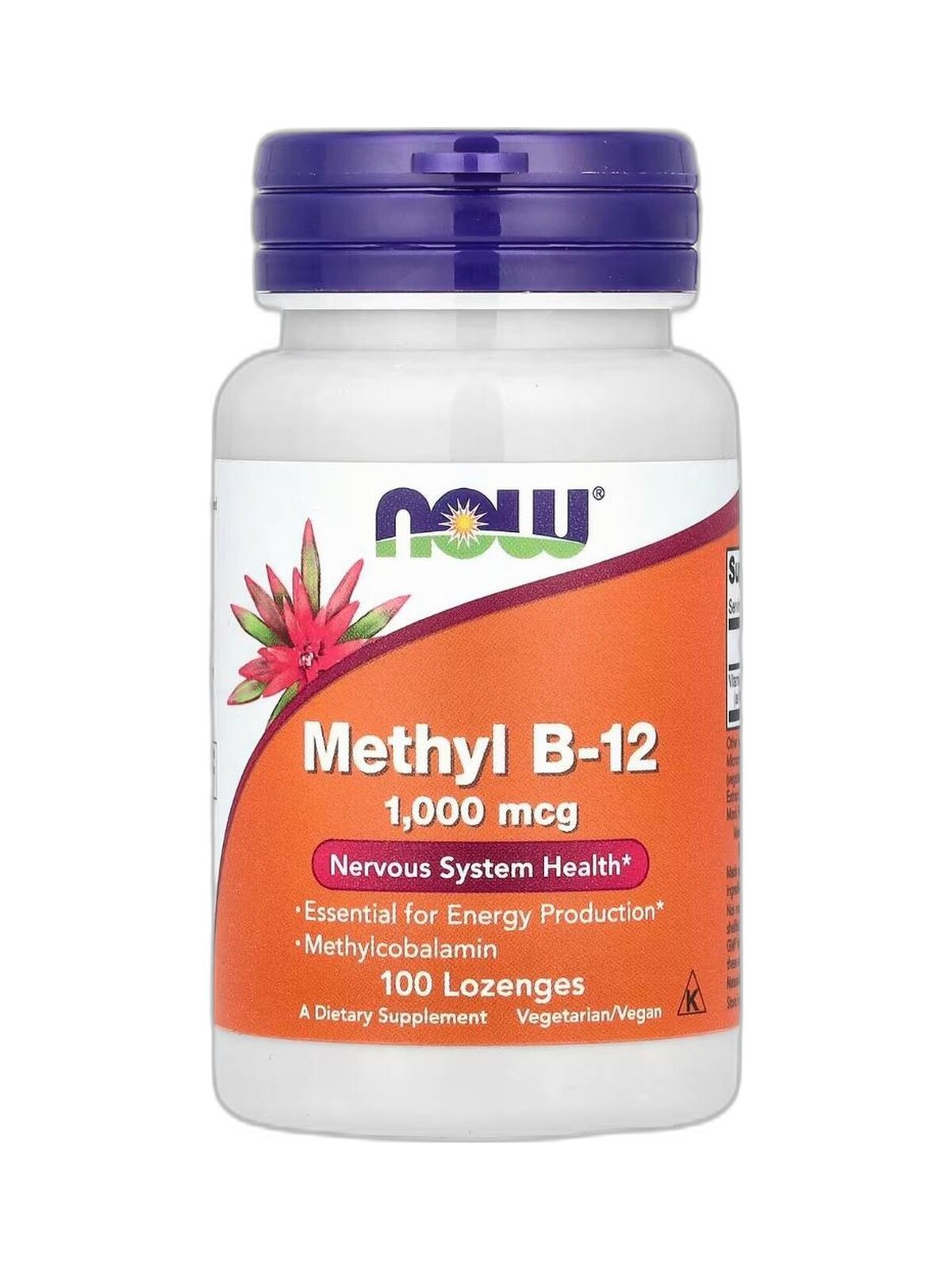 NOW Foods Methyl B-12 Метил B-12 (метилкобаламин), 1000 мкг, 100 пастилок для рассасывания