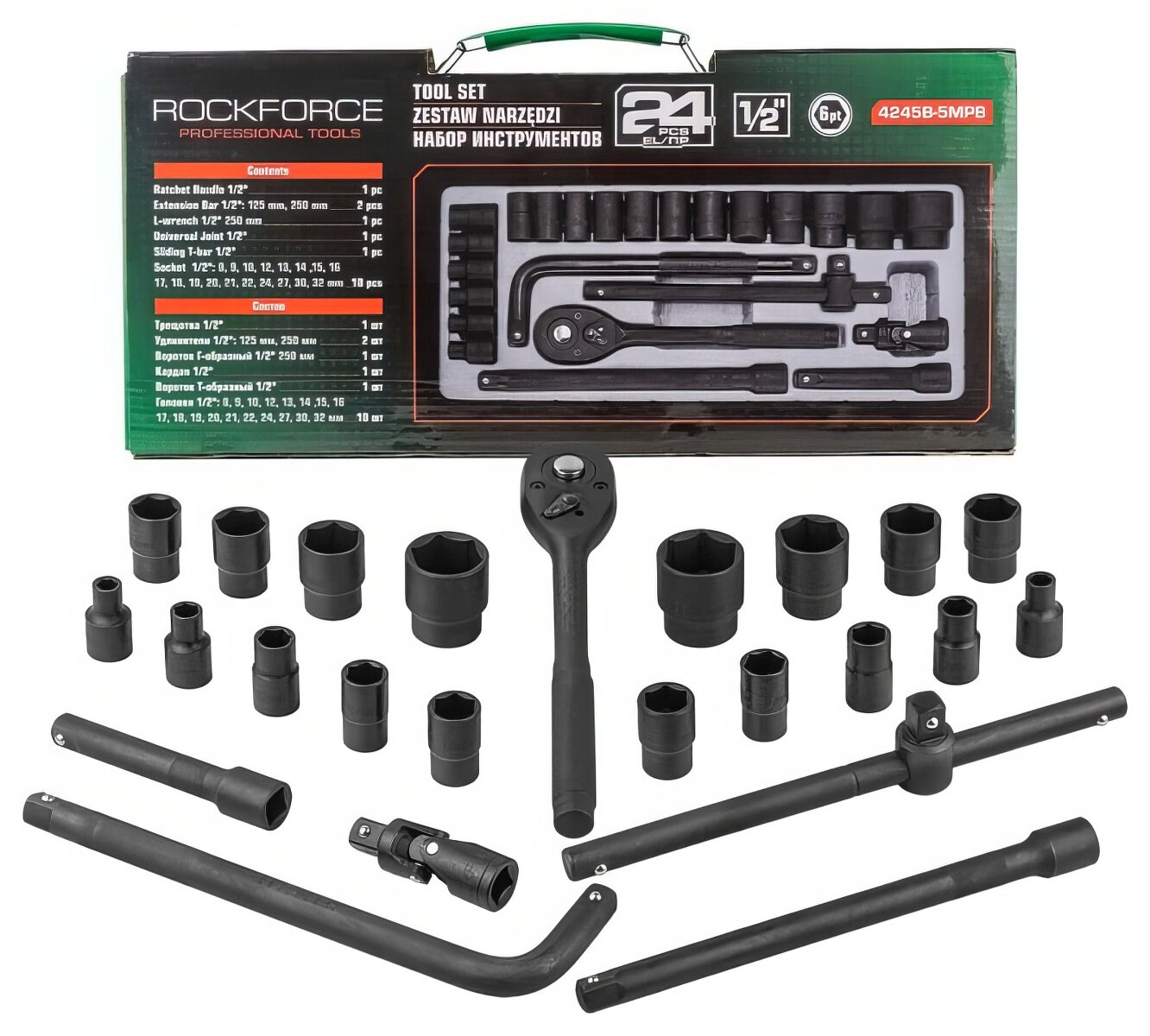 Набор инструментов Rockforce 24пр. 1/2' ( 6гр) RF-4245B-5MPB(57603)