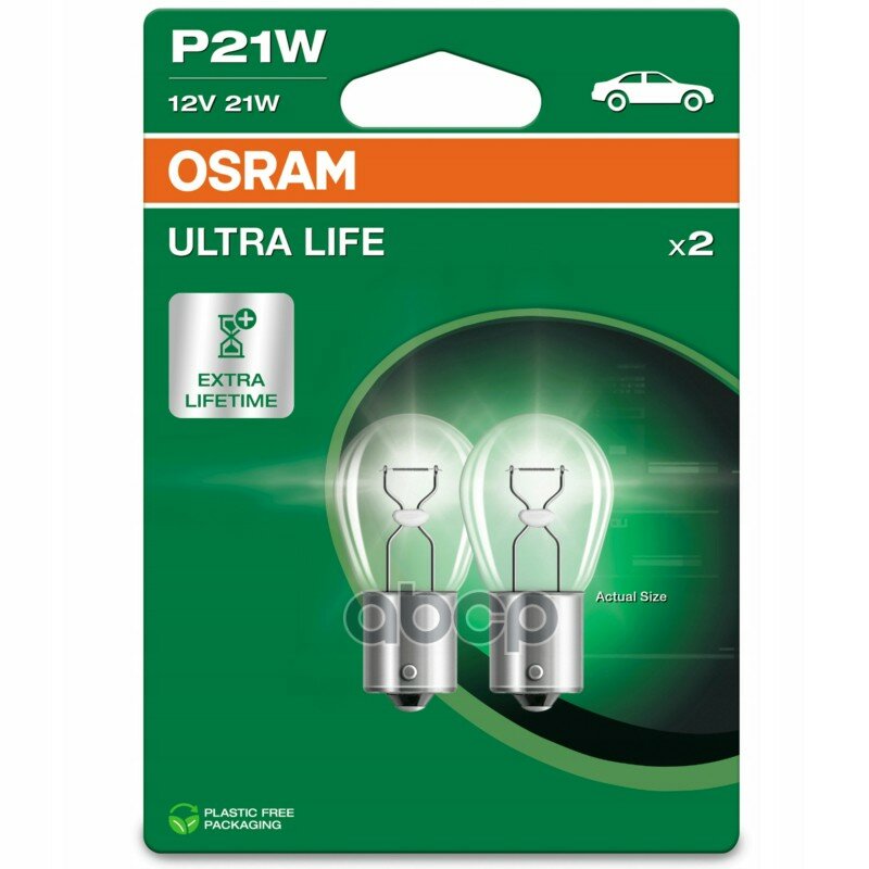 Лампа 12V P21W 21W BA15s OSRAM 7506ULT-2BL Osram арт. 7506ULT-2BL