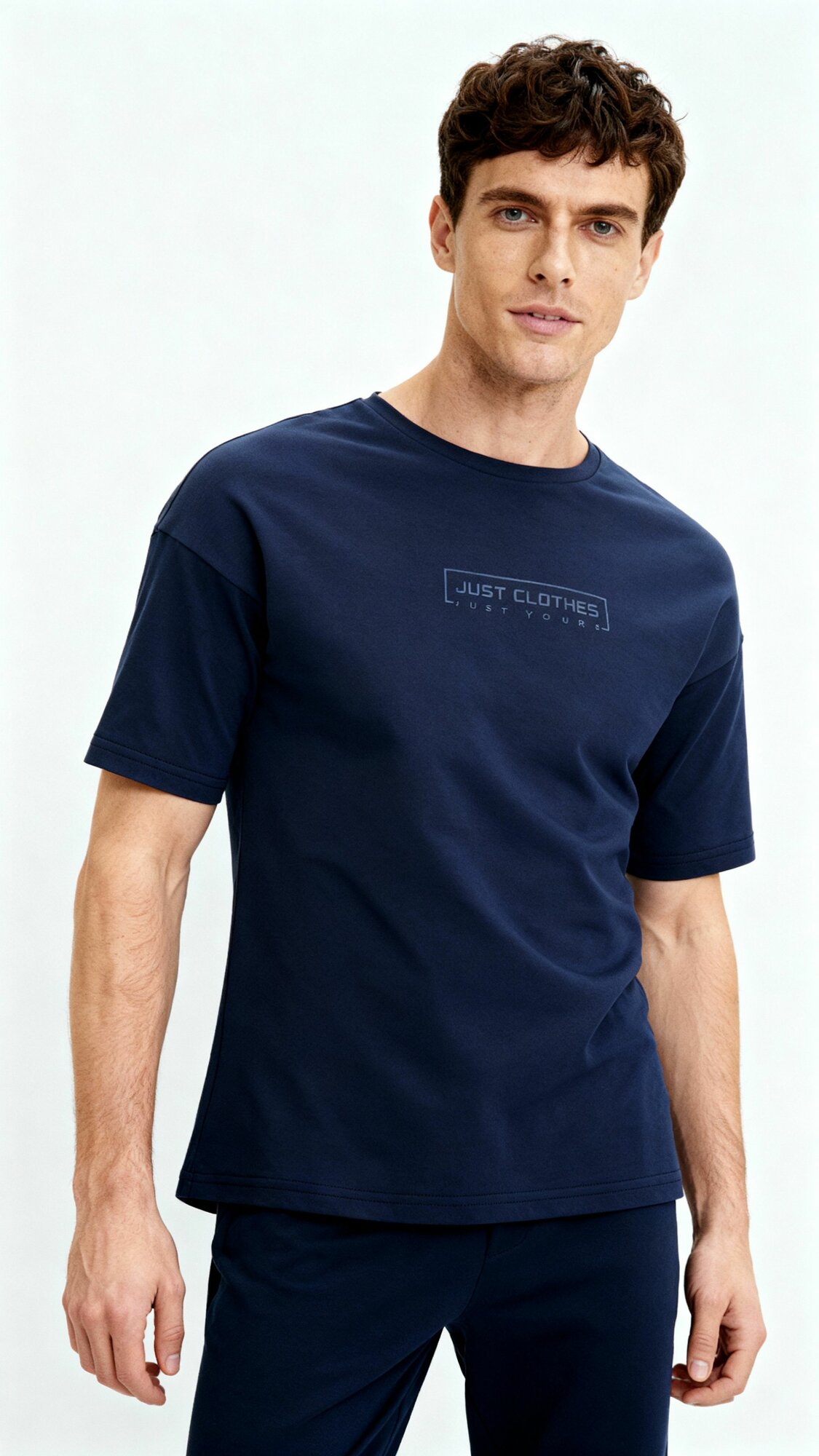 Футболка JUST CLOTHES, размер XXL, темно-синий