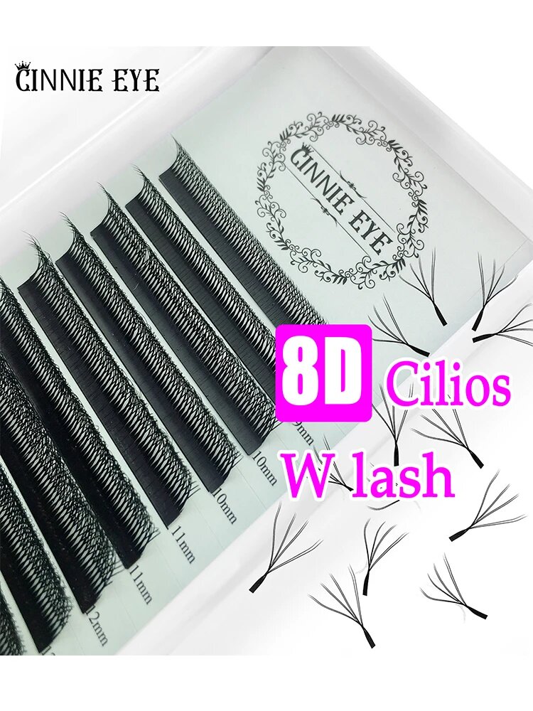 Наращивание ресниц CINNIE EYE 6D, 5D, 7мм D, 8-15 mix, Double 4W