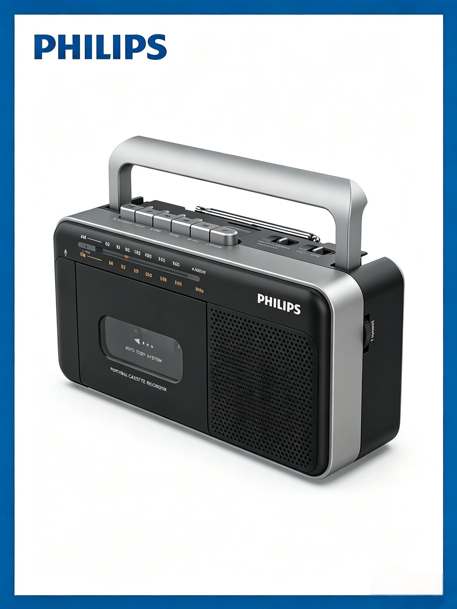 Philips Кассетный плеер Philips TAR3568/93 , 1.3 Вт, черный матовый