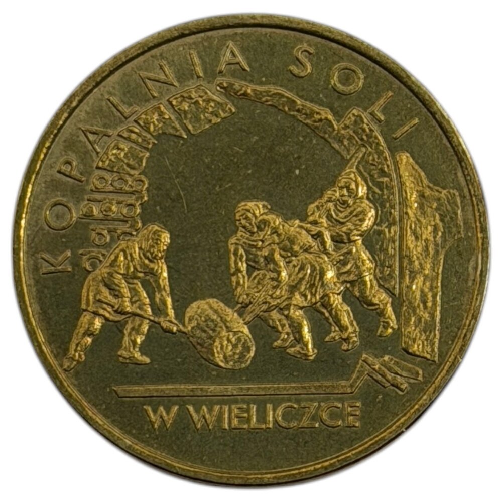 Польша 2 злотых 2001 г. (Памятники Польши - Соляная шахта в Величке)