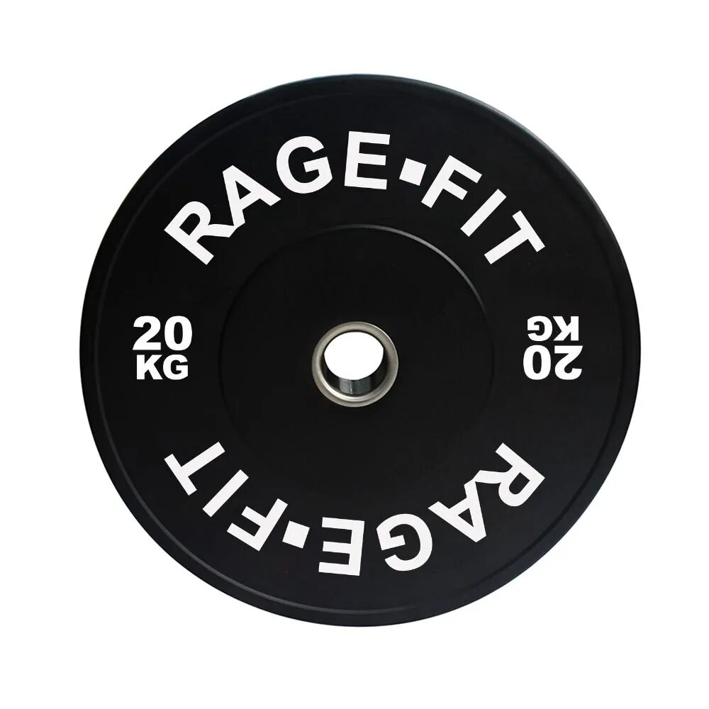Диск для штанги бамперный, каучуковый, черный "Pro" 20 кг Rage-Fit