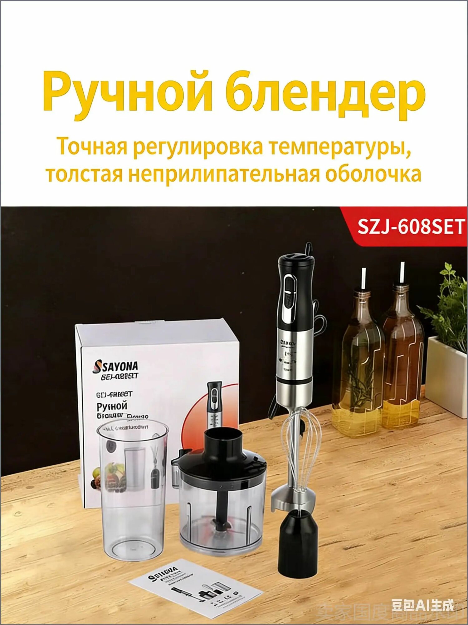 Погружной блендер mzm-202603261723-azia, черный