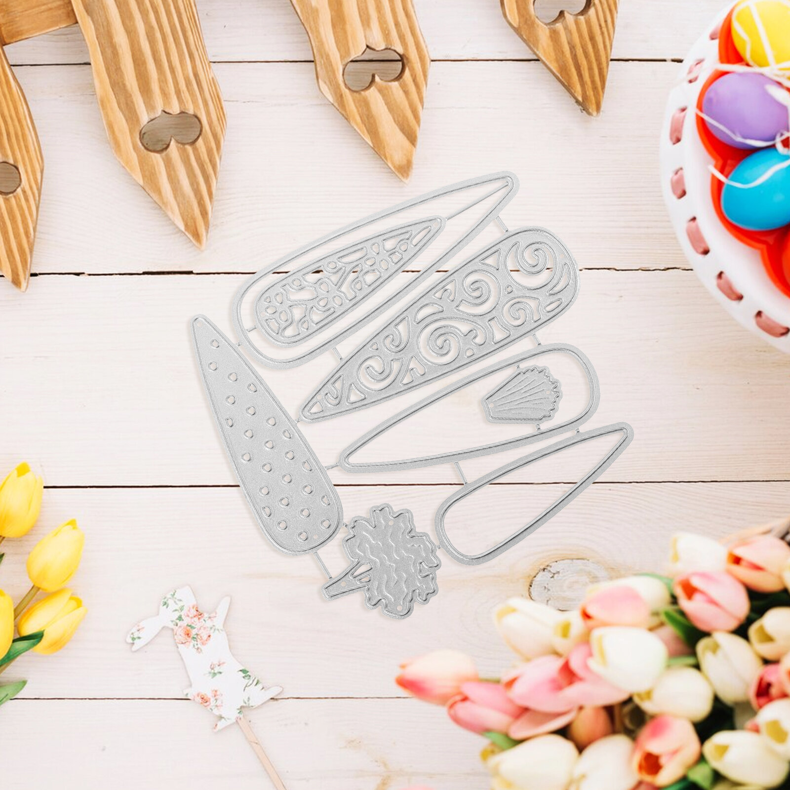 Easter Металлическая Форма Для Вырубки Из Бумаги И Ткани Серебристый Цвет 10.00X9.00X0.10Cm