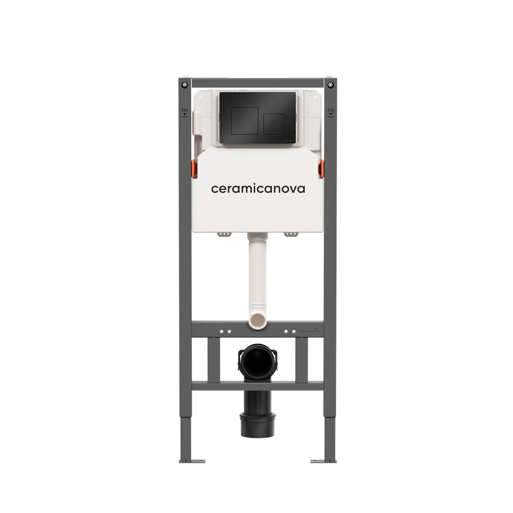Инсталляция с кнопкой Ceramicanova Balance CN121002MB 50 см, крепление к стене/к полу, матовая