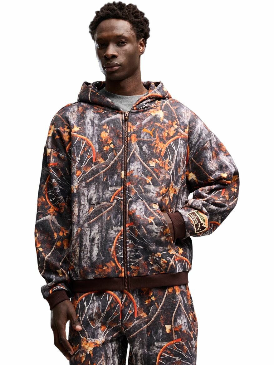 Толстовка спортивная PUMA DYLAN WILDCAT Hoodie Relaxed FZ AOP