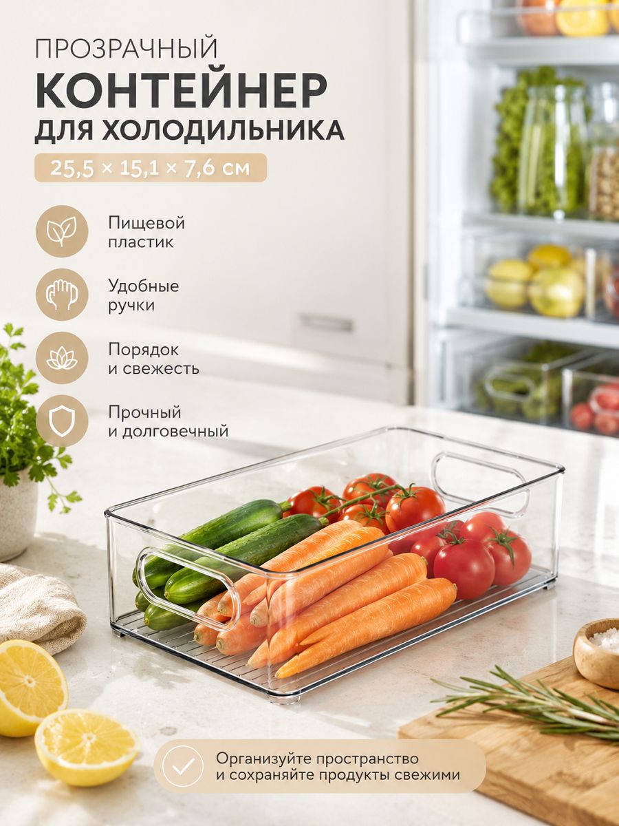 Органайзер для холодильника 2926 мл 1 шт пластик