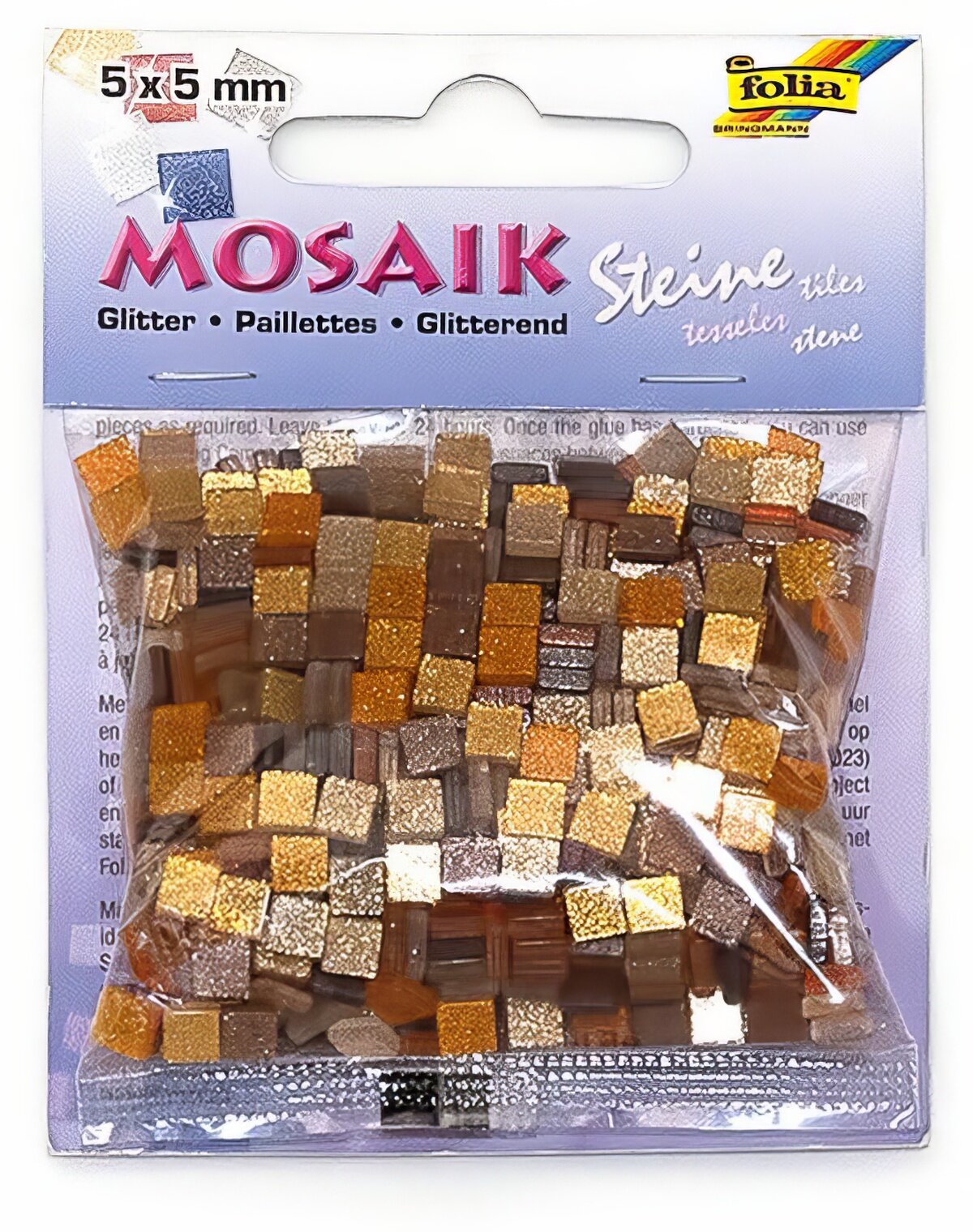 Folia Мозаика Тонированная с блестками 5 x 5 мм 700 шт. оттенки коричневого 61104