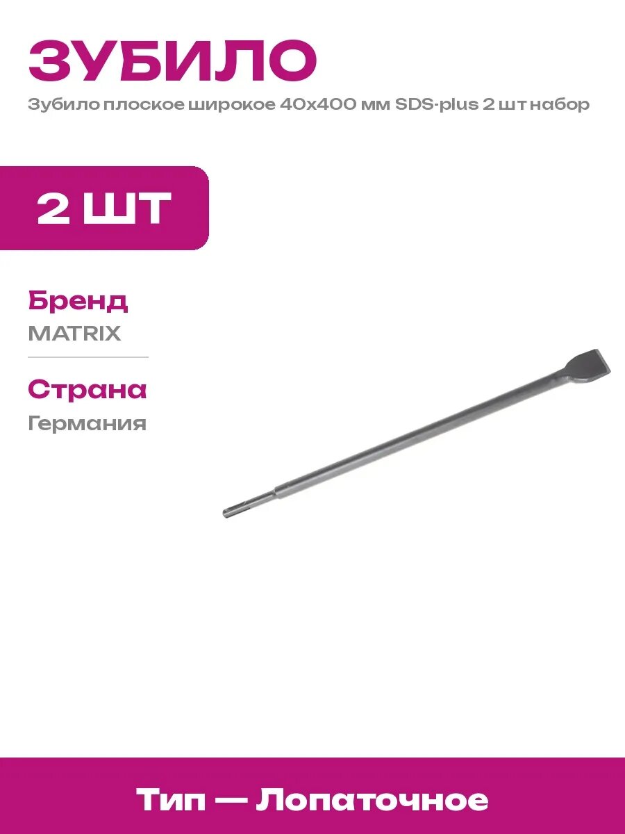 Долото лопаточное SDS-plus 40х400 мм 2 шт для перфоратора