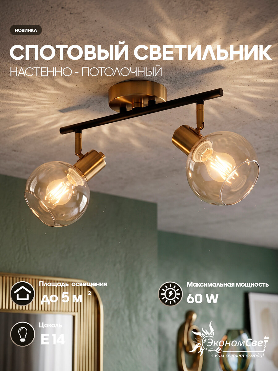 Спот потолочный 20783/2GD+BK BR ЭкономСвет