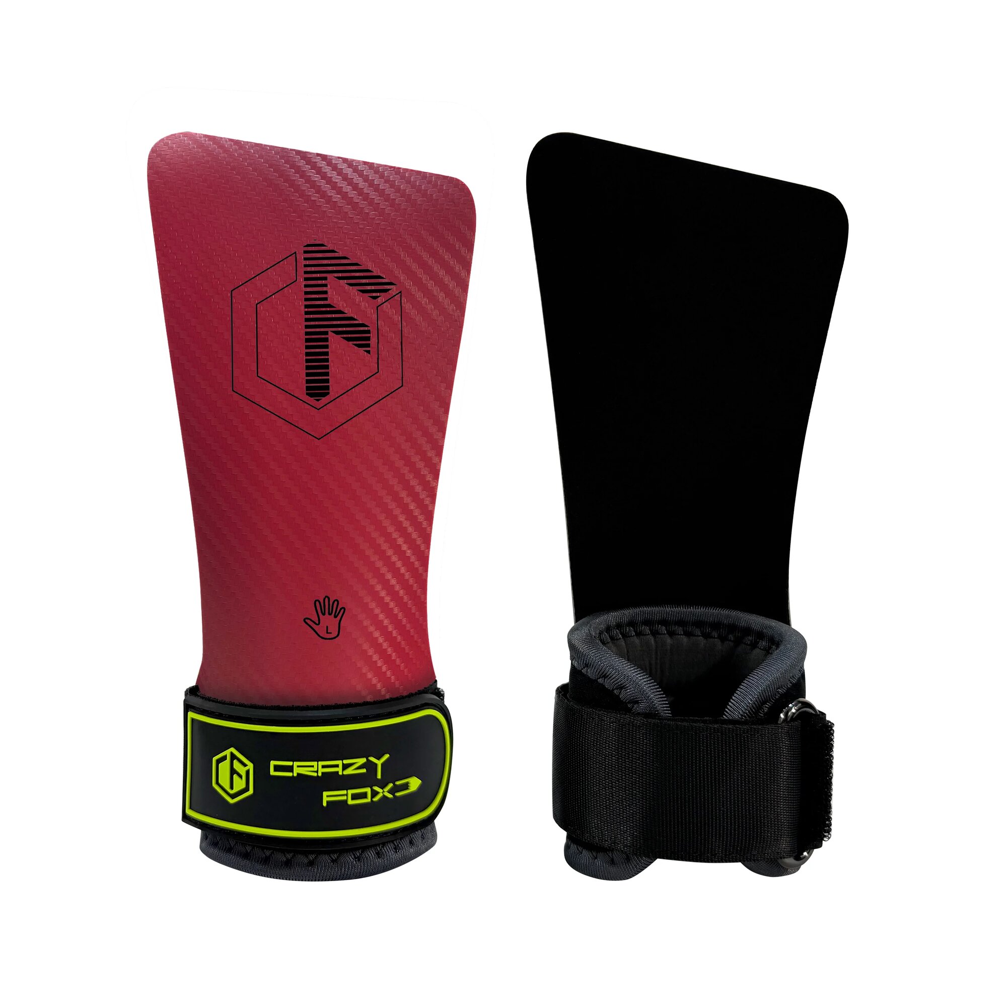 Резиновые гимнастические накладки Crazy Fox для тяжелой атлетики L, 043-4HKC-Red