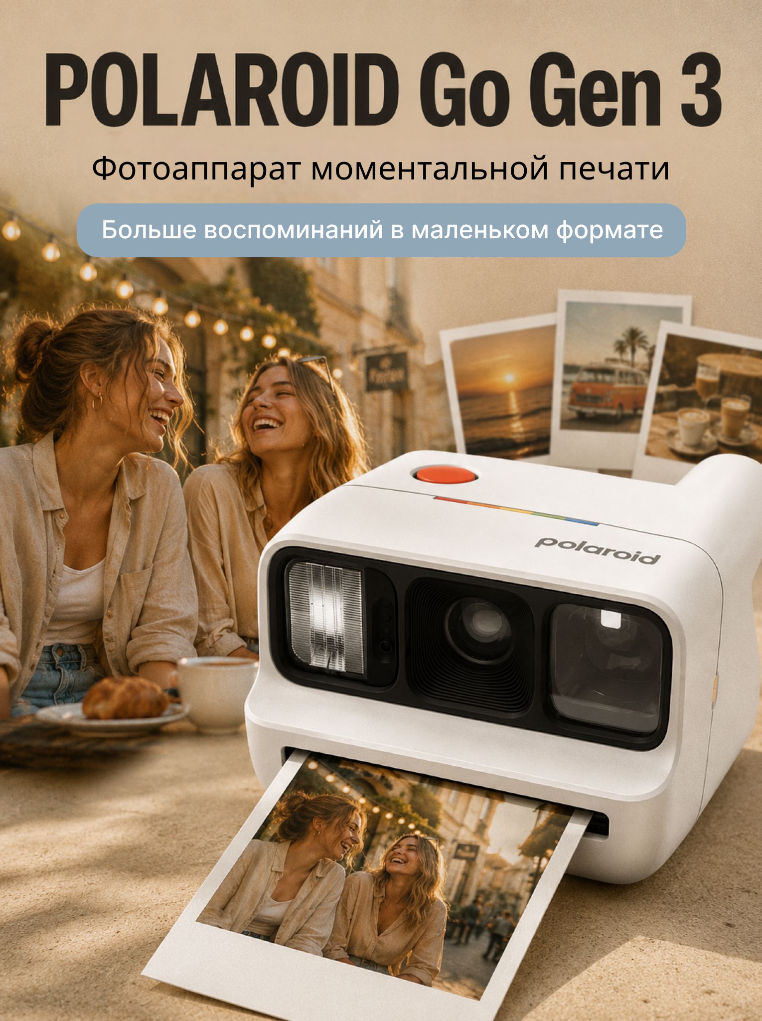 Фотоаппарат моментальной печати Polaroid GO (Gen3), белый
