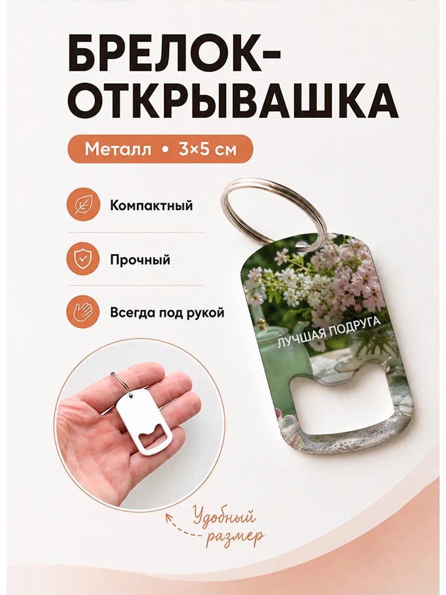 Брелок открывашка "Чаепитие в Саду"