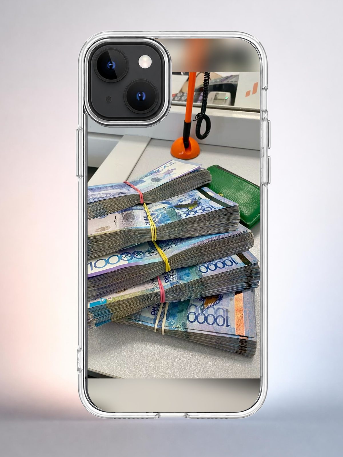 Прозрачный чехол на iphone 12 Стопка денег