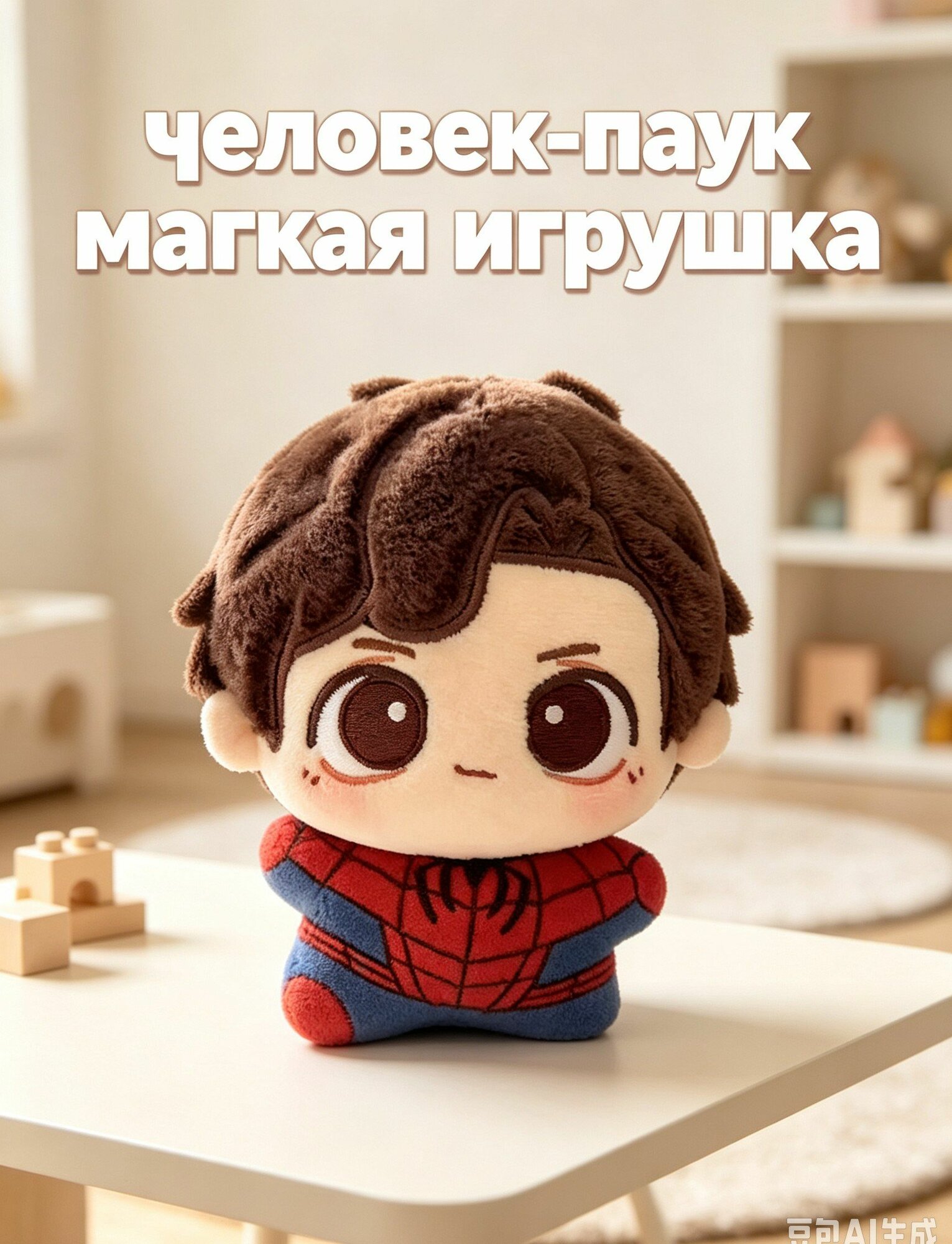 Премиум игрушка-плюшевый Spider-Man, мягкая и полная, брелок,1 шт.