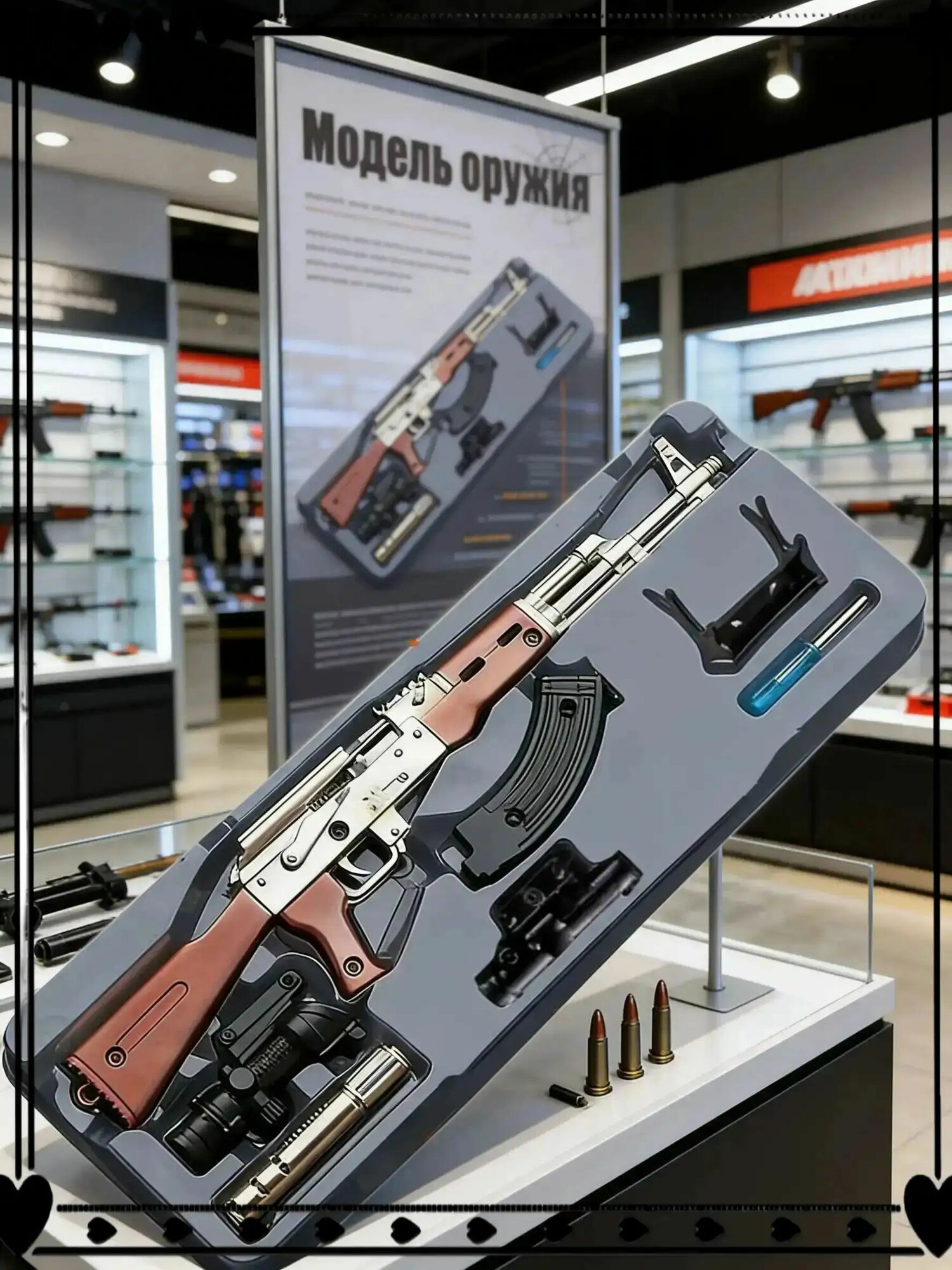 Мини-модель AKM, брелок, сплав — фото 1