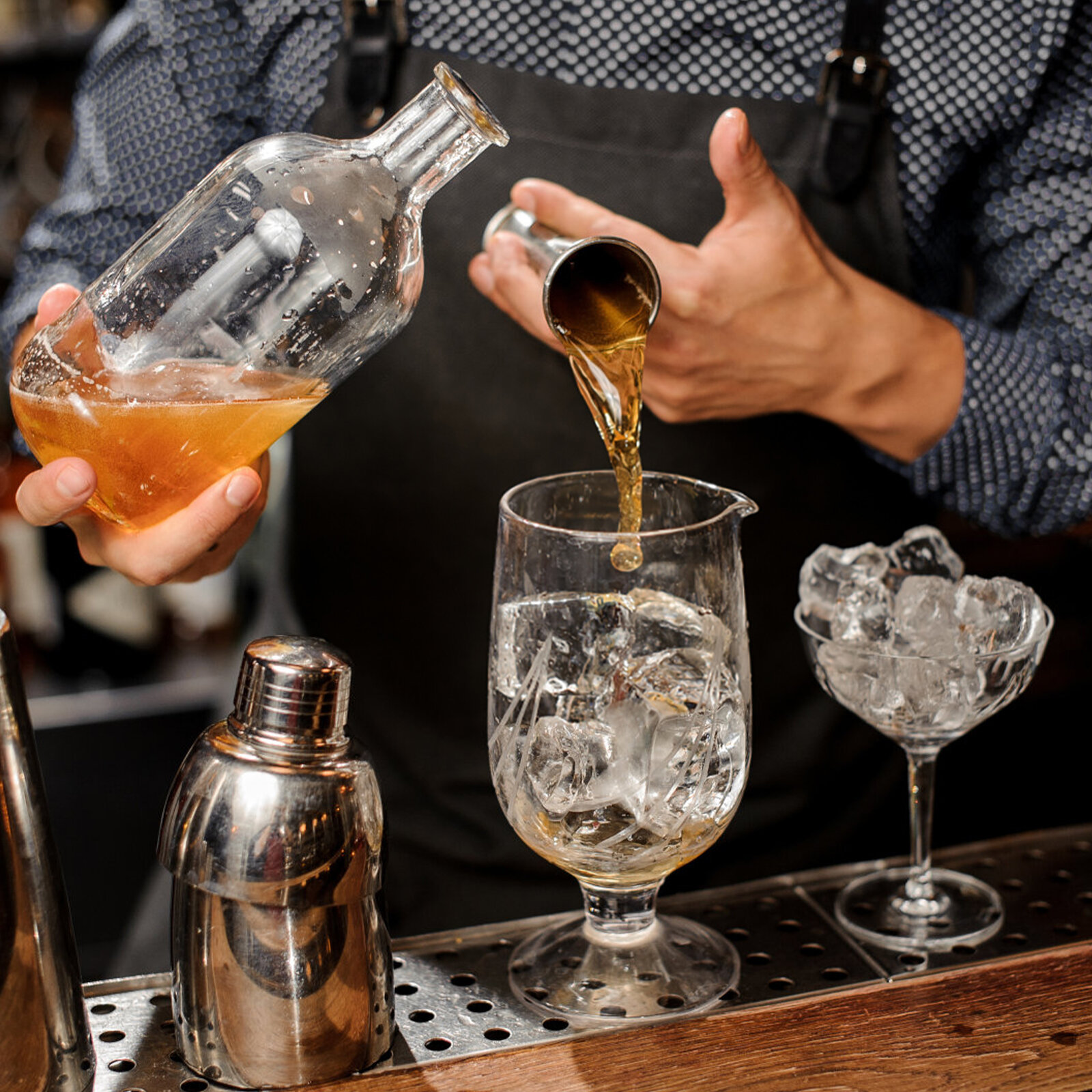 Stainless Steel Cocktail Jigger 1 Шт Для Баров И Ресторанов 11 8X4 8Cm